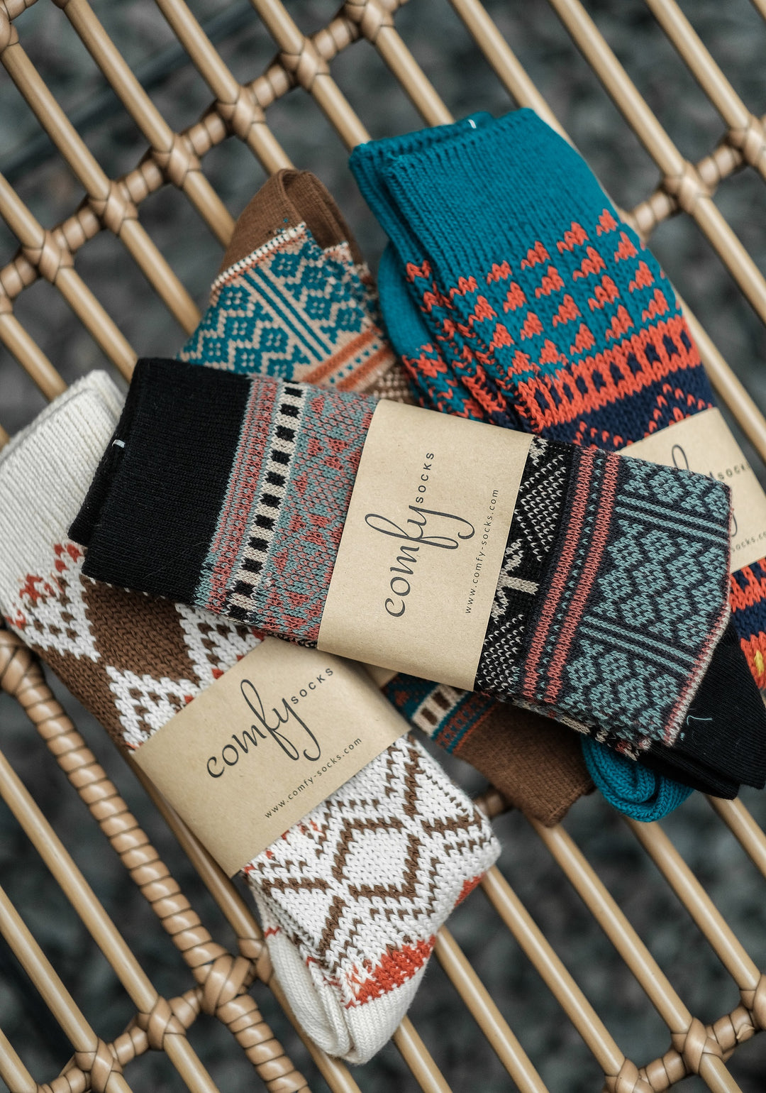 Funky unisex tribal-patterned socks. Step up your sock game now ...